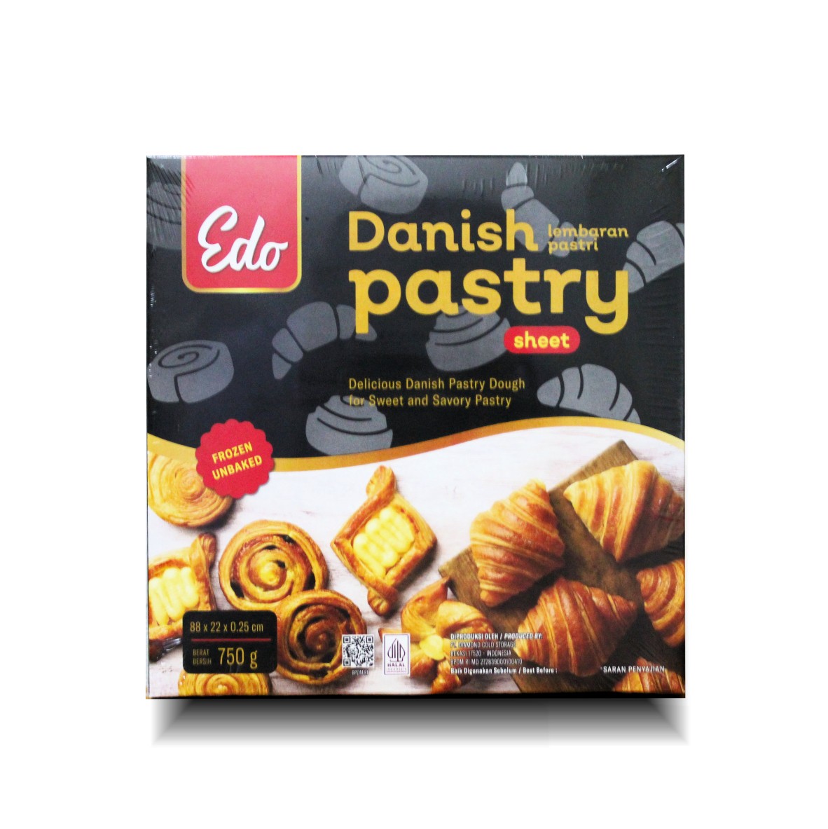 Edo Danish Pastry Sheet 12 x 750 Gr
