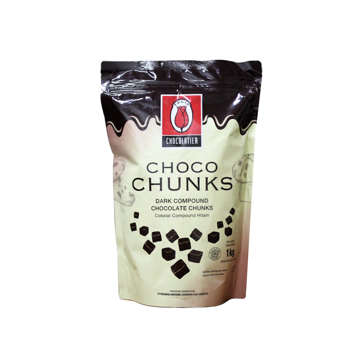 Tulip Chocolatier Dark Comp Chunks 10 x 1 Kg | Coklat Lapis | Coklat