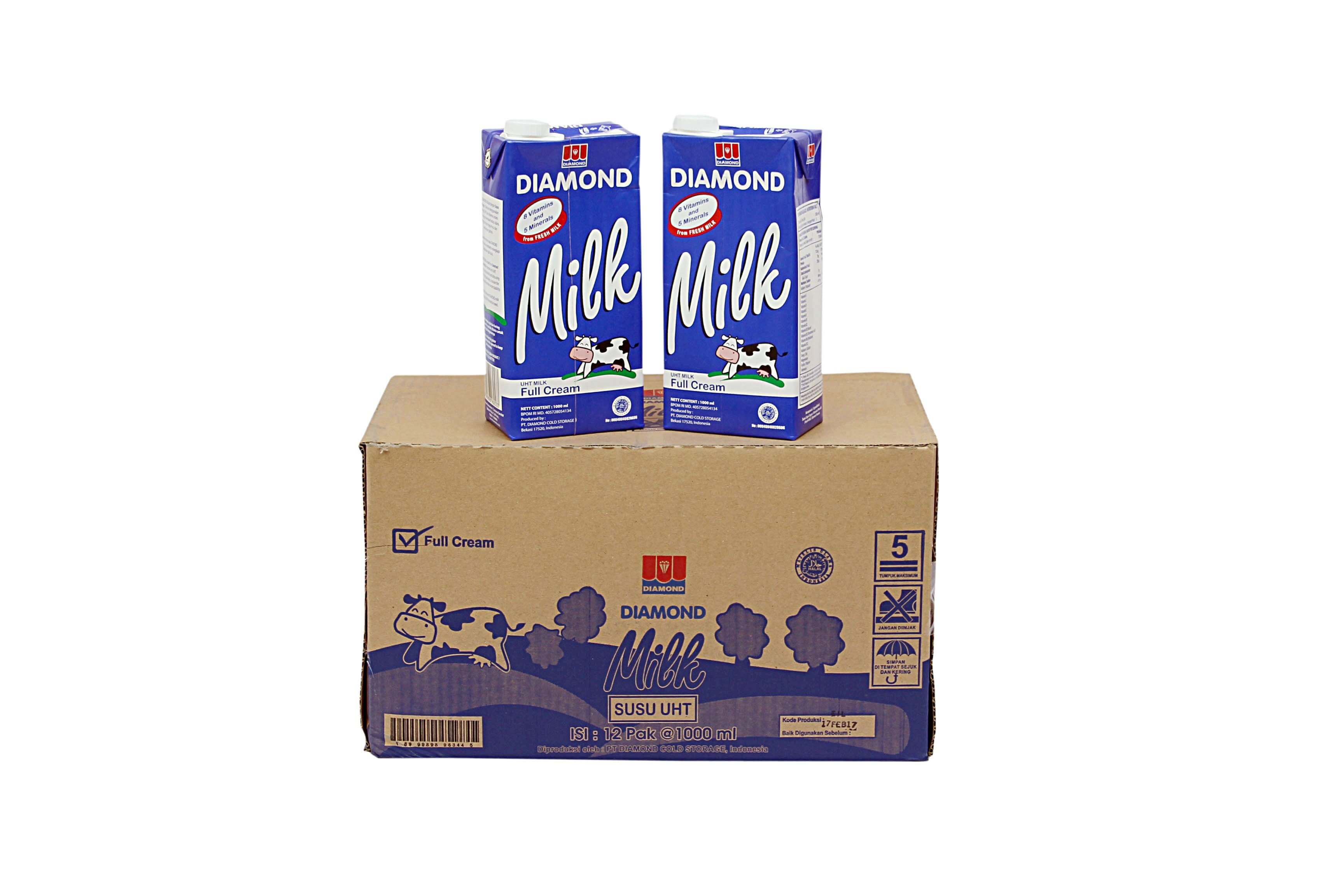 Jual Diamond UHT Milk 12 x 1 Ltr - Harga Grosir | TokoWahab.com